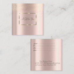 Elegant Gold Frame,Confetti Rose Gold Discount Card | Zazzle