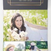 Elegant Gold Frame Graduation Photo Tri-Fold Holiday Card | Zazzle