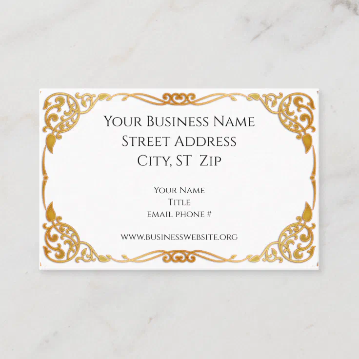 Elegant Gold Frame Professional Business Card | Zazzle