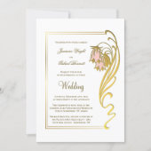 Elegant Gold Frame Script Wedding Invitation | Zazzle