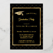 Elegant Gold Geometric Pattern Graduation Foil Invitation | Zazzle