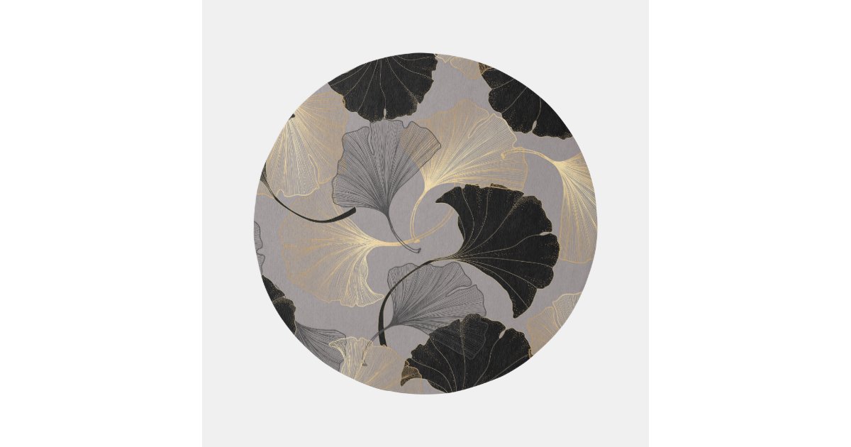 Elegant gold Ginkgo, vintage background. Rug | Zazzle