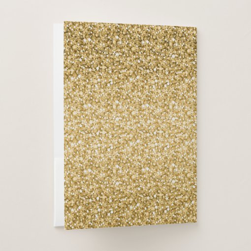 Elegant Gold Glitter And Black Gold Frame Pocket Folder | Zazzle