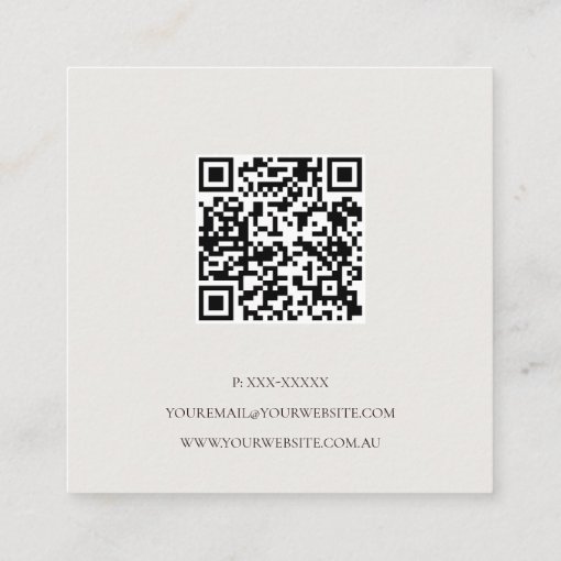 Elegant Gold Glitter Beige Marble Agate QR Code Square Business Card ...