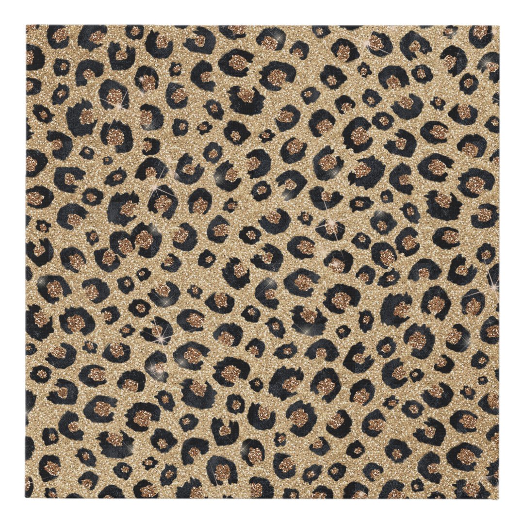 Elegant Gold Glitter Black Leopard Print | Zazzle