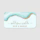 Elegant Gold Glitter Blue Marble Agate Modern Name Tag | Zazzle