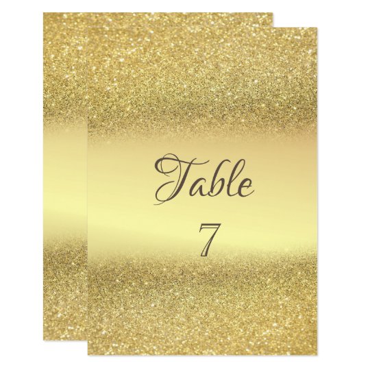Elegant Gold Glitter Bokeh Table Card | Zazzle.com