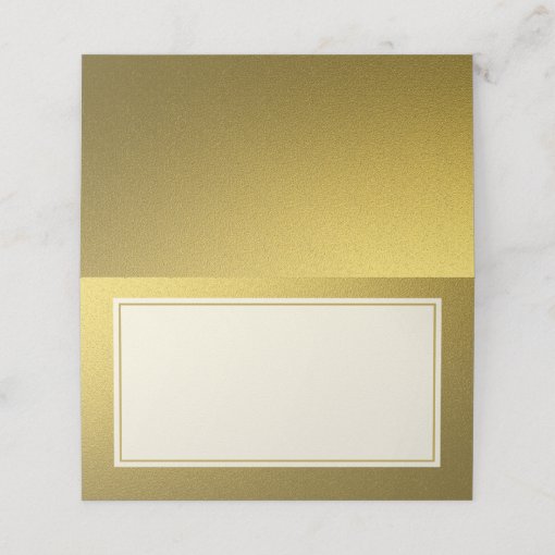 Elegant Gold Glitter Border Blank Place Card | Zazzle