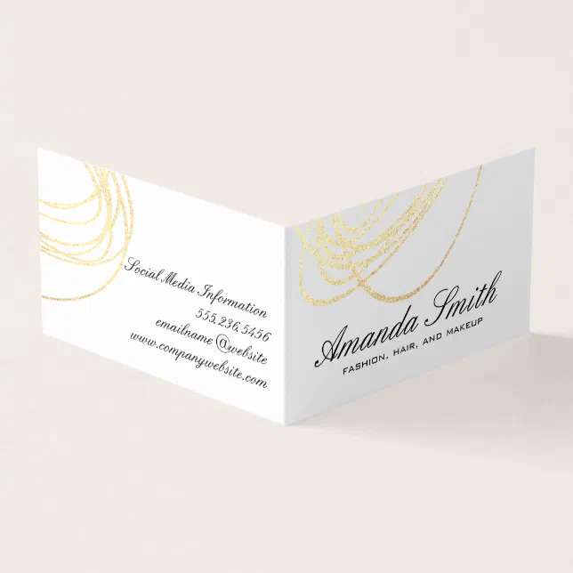 Elegant Gold Glitter Expressive Business Card | Zazzle
