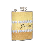 Elegant Gold Glitter Foil and Diamonds Hip Flask | Zazzle