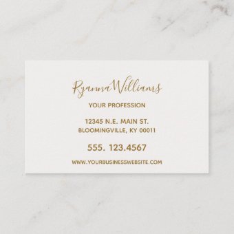 Elegant Gold Glitter & Marble Calligraphy Script Business Card | Zazzle