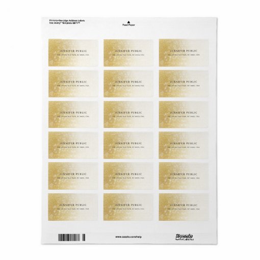 Elegant Gold Glitter Modern Template Trendy Chic Label | Zazzle