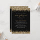 Elegant Gold Glitter New Years Eve Black Invitation | Zazzle