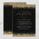 Elegant Gold Glitter New Years Eve Black Invitation | Zazzle
