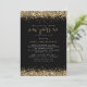 Elegant Gold Glitter New Years Eve Black Invitation | Zazzle