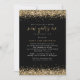 Elegant Gold Glitter New Years Eve Black Invitation | Zazzle
