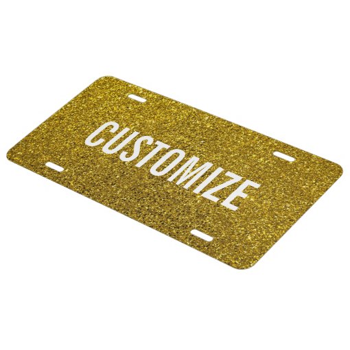 Elegant Gold Glitter Pattern License Plate | Zazzle