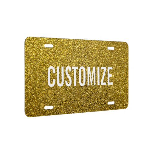 Elegant Gold Glitter Pattern License Plate | Zazzle