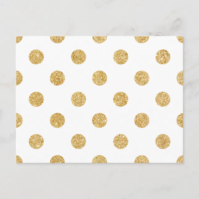 Elegant Gold Glitter Polka Dots Pattern Postcard | Zazzle
