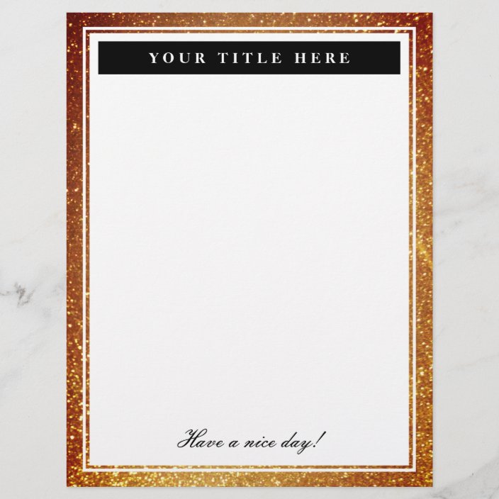 Elegant gold glitter print border stationery paper | Zazzle.com