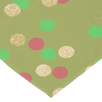 elegant gold glitter red green Christmas confetti Short Table Runner ...