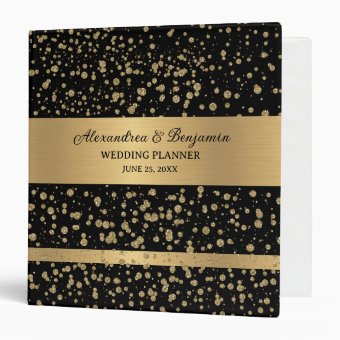 Elegant Gold Glitter Sparkle Wedding Personalize 3 Ring Binder | Zazzle