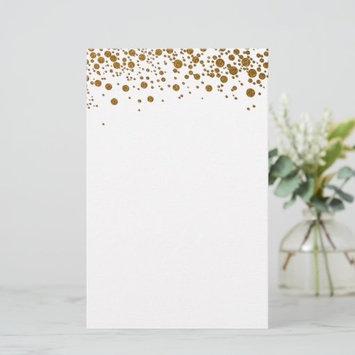 Elegant gold glitter Stationery | Zazzle