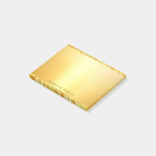 Elegant Gold Glitter Template Professional Modern Post-it Notes | Zazzle