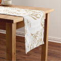 Elegant Gold Glitter Tiger Print White Design Medium Table Runner | Zazzle