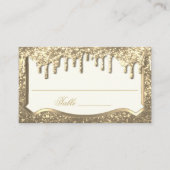 Elegant Gold Glitter with a Gold Drip Design Place Card | Zazzle