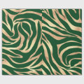 Elegant Gold Glitter Zebra Green Animal Print Wrapping Paper | Zazzle