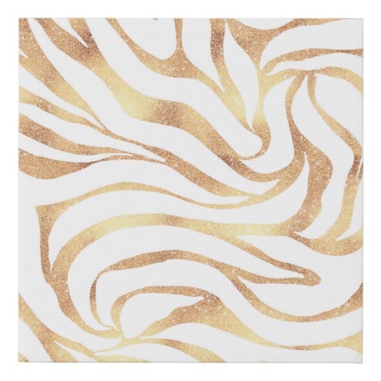 Elegant Gold Glitter Zebra White Animal Print | Zazzle.com