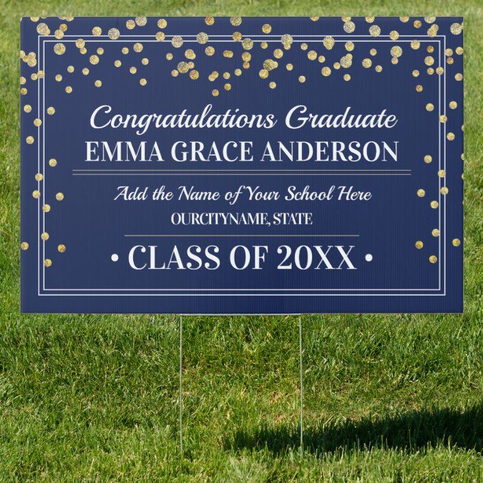Elegant Gold Glittery Congratulations Graduate Sign | Zazzle.com