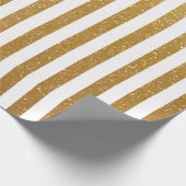 Elegant gold glittery striped wrapping paper | Zazzle