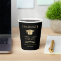 Elegant Gold Grad Cap Black Graduation Party Paper Cups | Zazzle