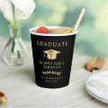 Elegant Gold Grad Cap Black Graduation Party Paper Cups | Zazzle