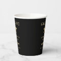 Elegant Gold Grad Cap Black Graduation Party Paper Cups | Zazzle