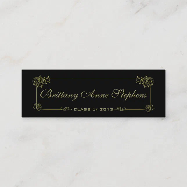 Elegant Gold Graduation Name Card Insert | Zazzle