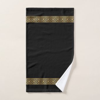 Elegant gold greek pattern Bath Towel Set | Zazzle