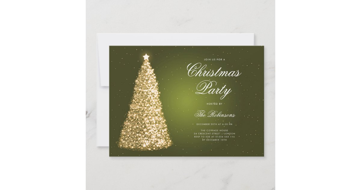Elegant Gold Green Christmas Tree Program Menu | Zazzle