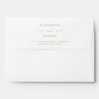 Elegant Gold Greenery Floral Wedding Envelope | Zazzle