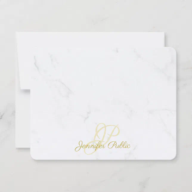 Elegant Gold Handwriting Script Marble Template | Zazzle
