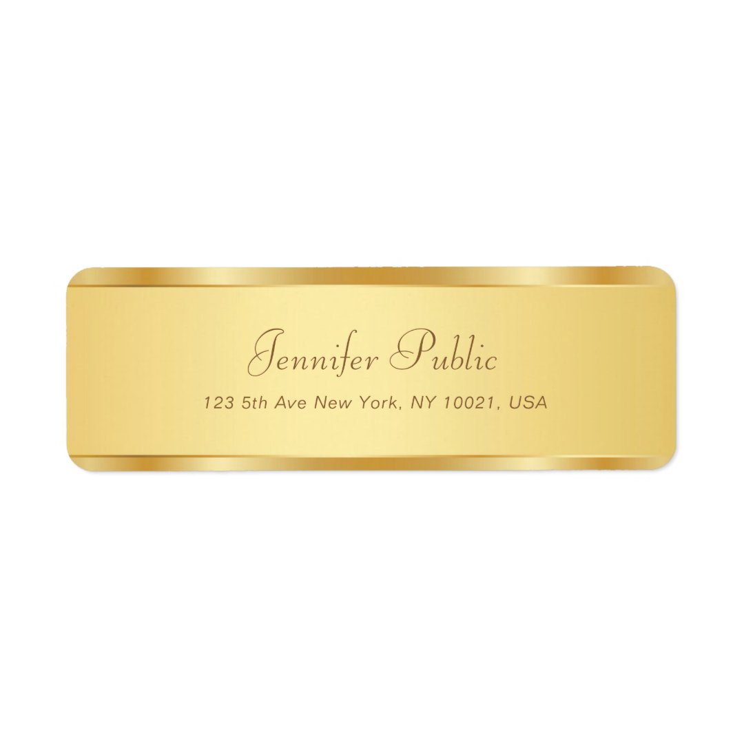 Elegant Gold Handwritten Script Name Professional Label | Zazzle
