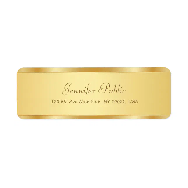 Elegant Gold Handwritten Script Name Professional Label | Zazzle