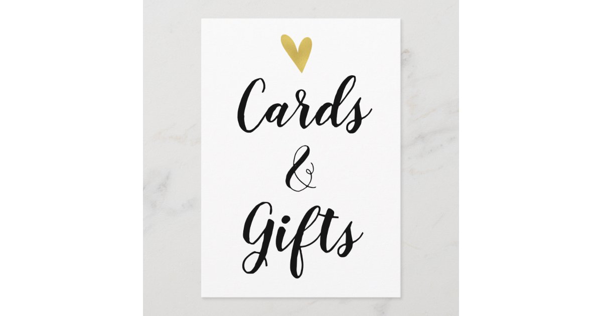 Elegant Gold Heart Cards & Gifts Sign | Zazzle.com