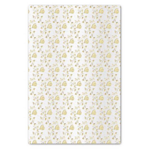 Elegant Gold Hearts Design Pattern Tissue Paper | Zazzle