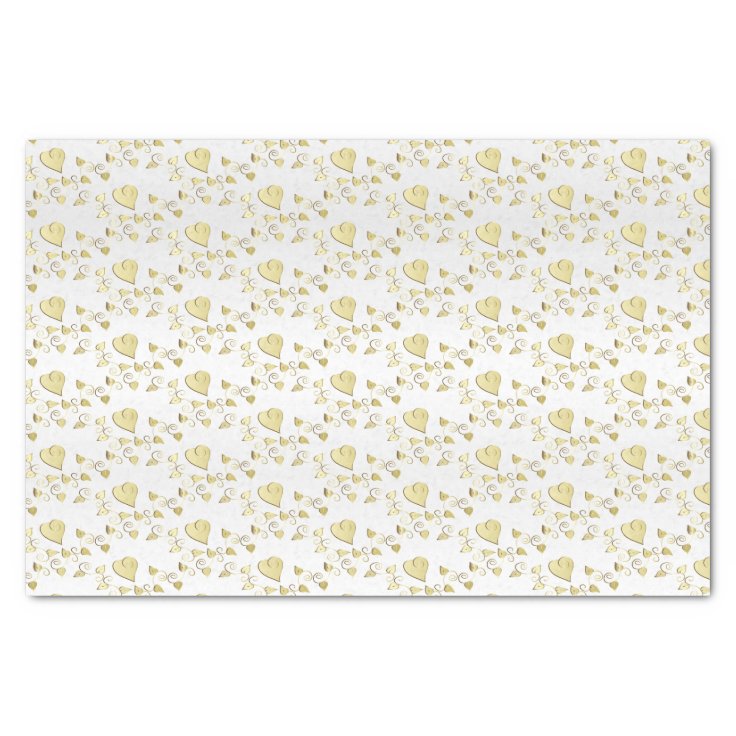 Elegant Gold Hearts Design Pattern Tissue Paper | Zazzle