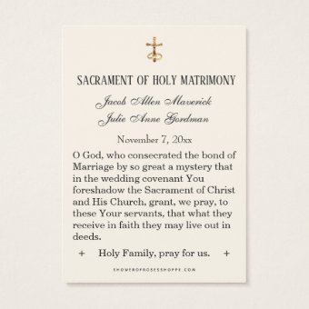 Elegant Gold Holy Spirit Wedding Holy Cards | Zazzle