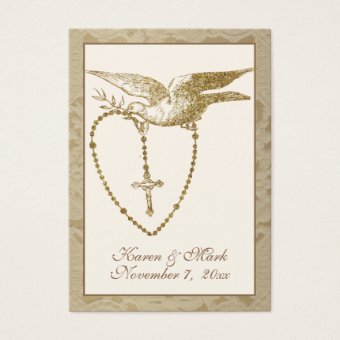 Elegant Gold Holy Spirit Wedding Holy Cards | Zazzle