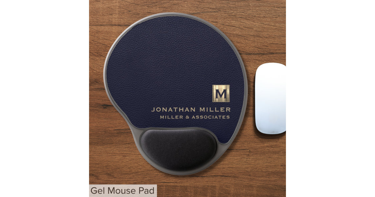 Elegant Gold Initial Logo Gel Mouse Pad | Zazzle